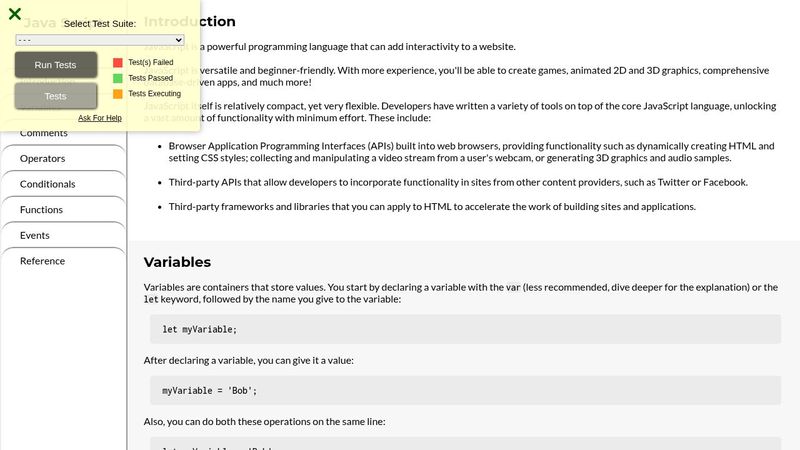Technical Documentation Page (Java Script)