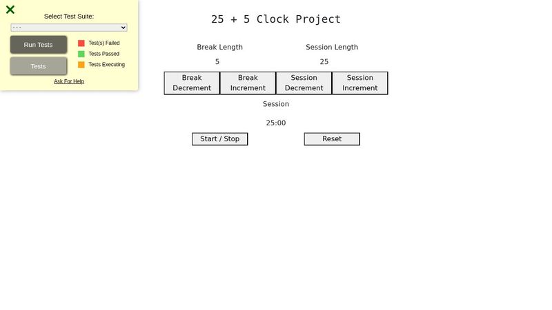 freeCodeCamp - 25 + 5 Clock