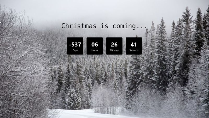Christmas Countdown with Bootstrap, CSS and JavaScript