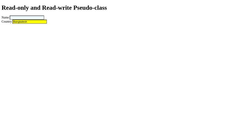 Read-only and Read-write Pseudo-class