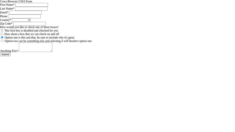 Cross-Browser CSS3 Form