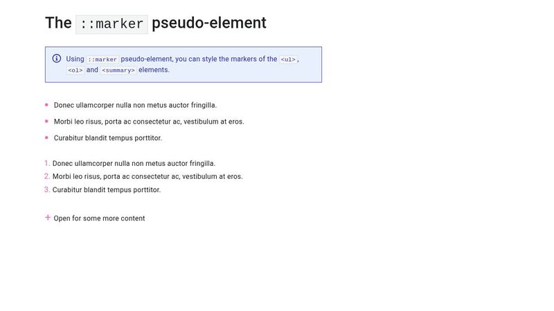 Learn Css The Marker Pseudo Element