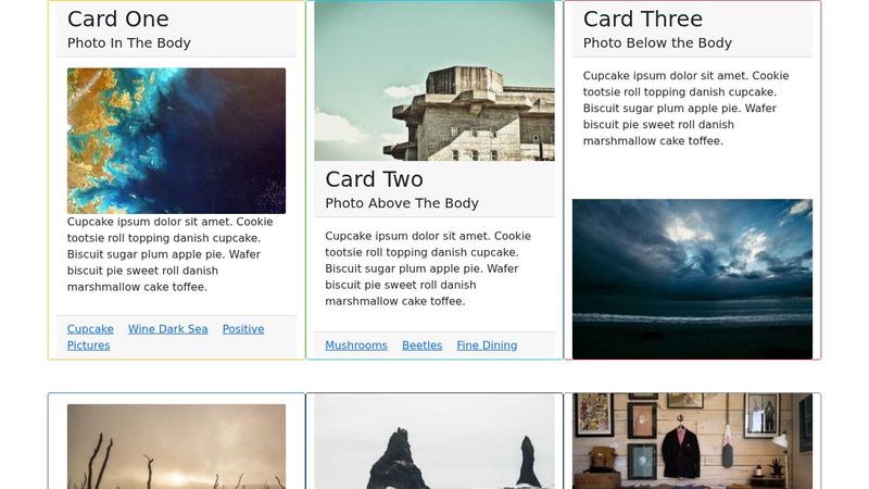 Bootstrap 5 Cards w/ Row-Col
