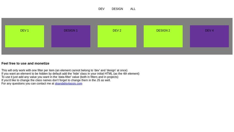 Simple Vanilla JS filtering