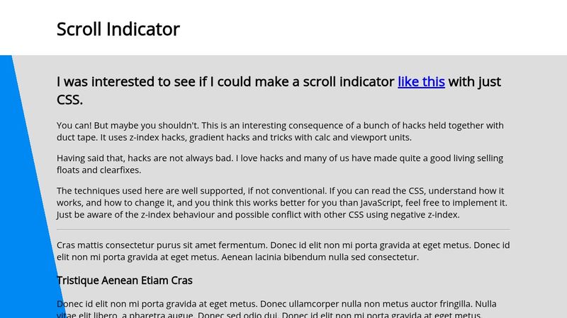 CSS only scroll indicator