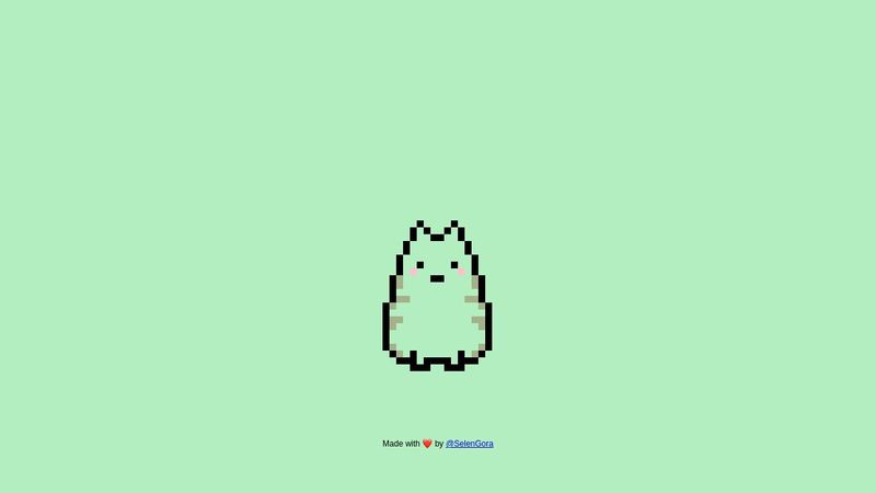 Kawaii Cat with pixel art + css