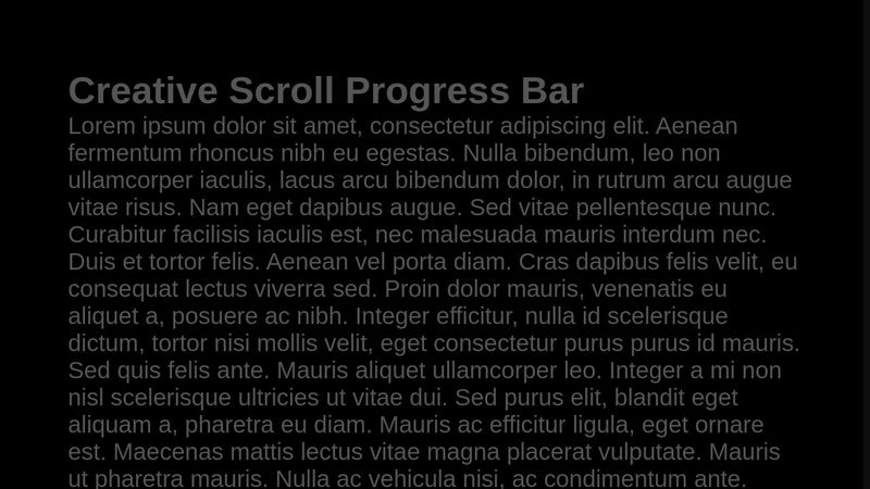 Creative Scroll Progress Bar