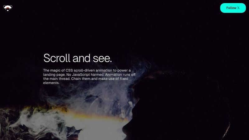 Humane inspired CSS scroll-driven animation landing page