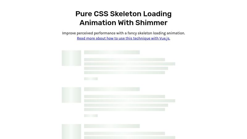 Pure CSS Skeleton Loading Animation With Shimmer