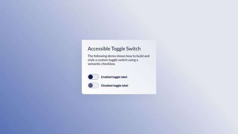 Accessible Custom Toggle Switch