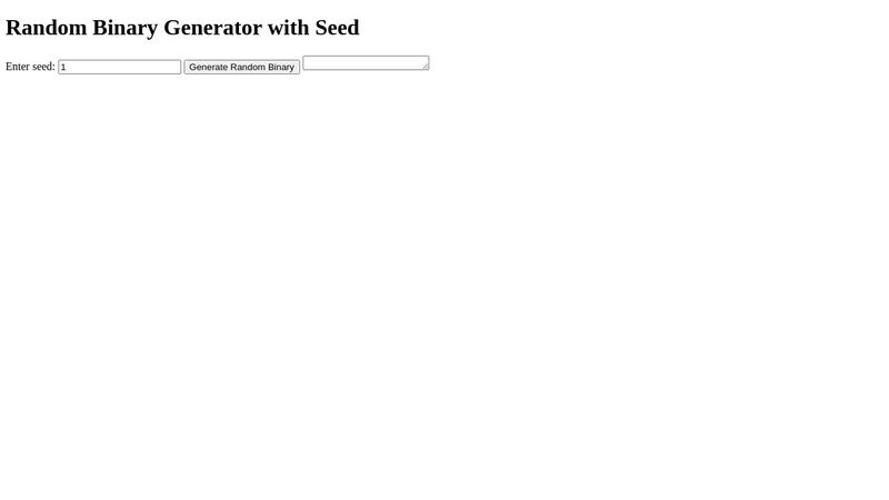 1000- bit - Random Binary Generator with Seed - 1000 numbers