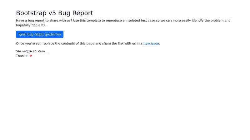 Bootstrap v5 Bug Report Template