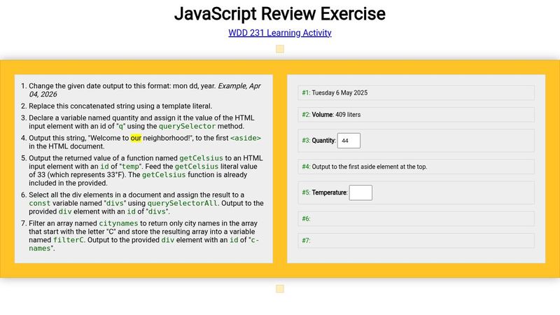 🔒 JavaScript Review Exercise