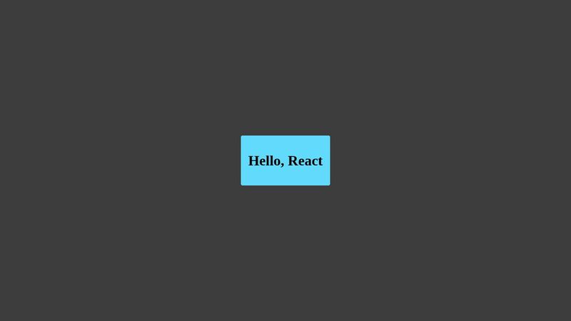 Hello, React