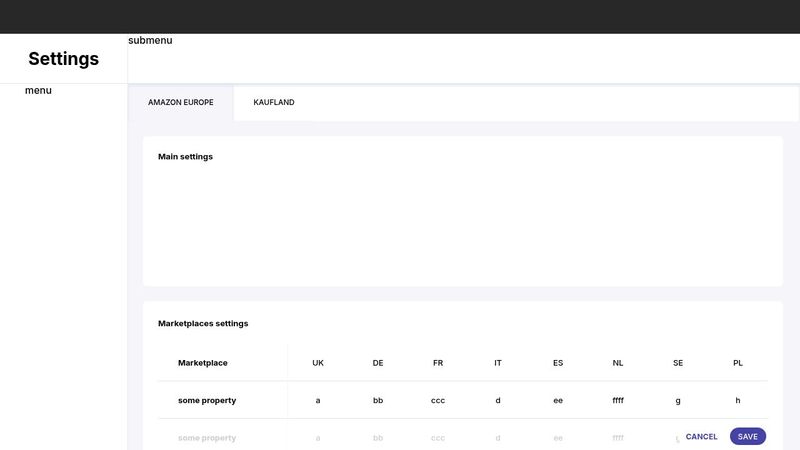 prototype: settings layout scrolling