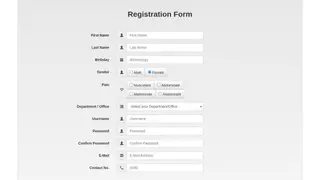 Form with date and radio button