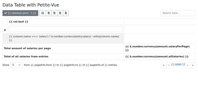Data Table with Petite-Vue