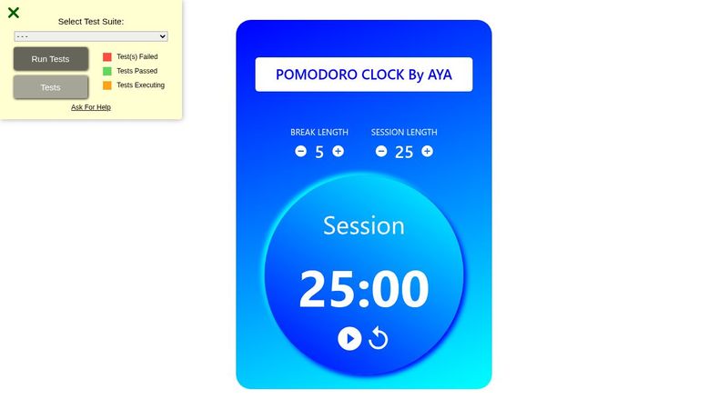 Freecodecamp: Build a 25 + 5 Clock (Pomodoro Clock)