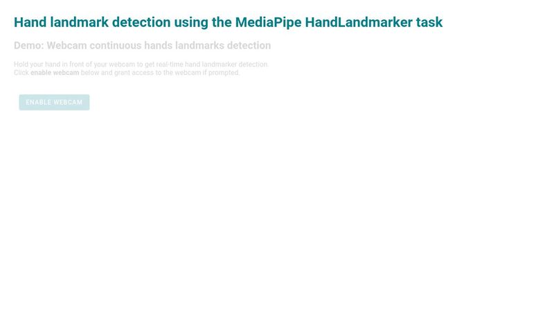 MediaPipe HandLandmarker Task for web
