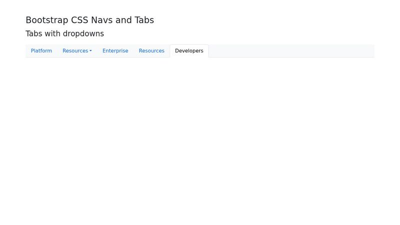 Bootstrap CSS Navs and tabs - Tabs with dropdowns