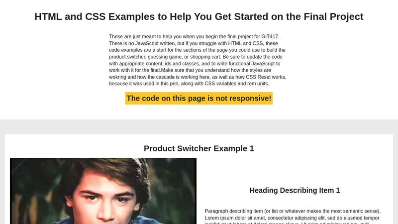 Git417 Final Project Htmlcss Starter Code Examples