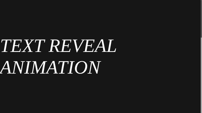 TEXT REVEAL ANIMATION