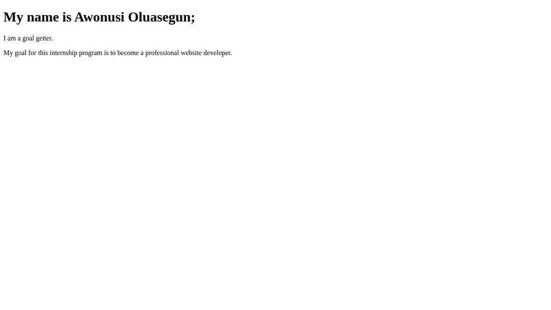 My First html Project