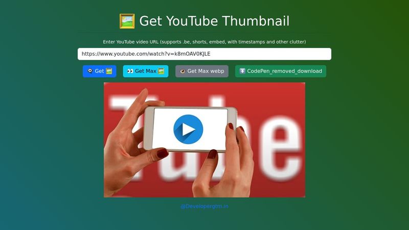 Youtube Thumbnail Downloder Using HTML