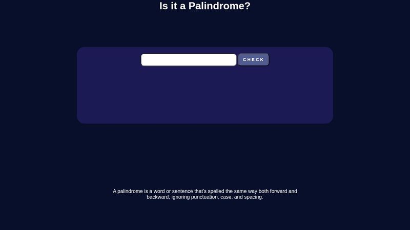 Palindrome Checker