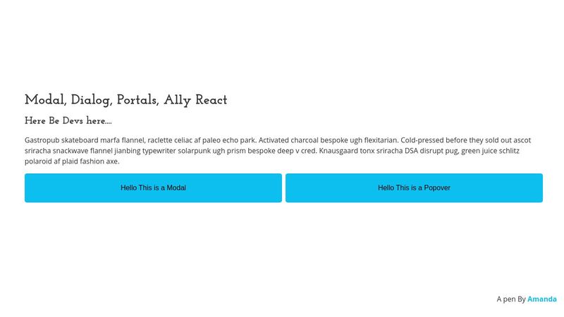Modal, Dialog, Portals, A11y React