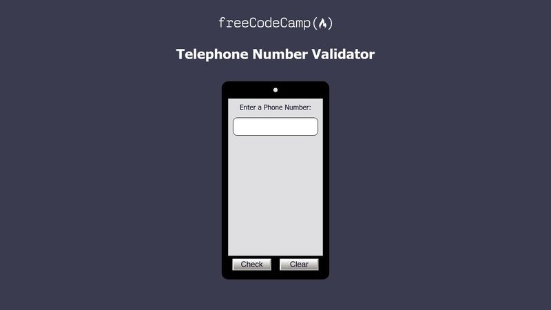 Telephone Number Validator freecodecamp