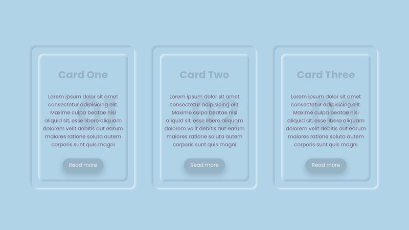 Css Light Version Neumorphism Cards Using Html And Css With Hover Effects 6058