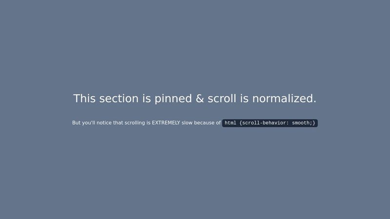 GSAP - Normalized Scroll + CSS smooth scroll bug