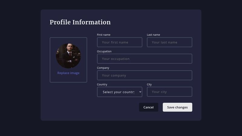 Simple Profile Information Form Page - Elahe