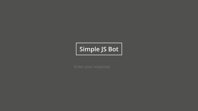 Simple chatbot javascript