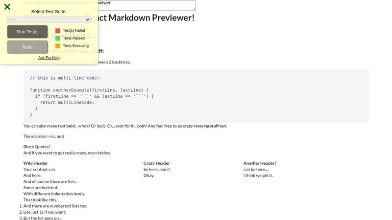 Markdown previewer