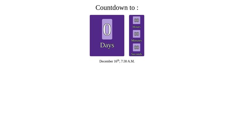 Styled JavaScript Countdown Clock