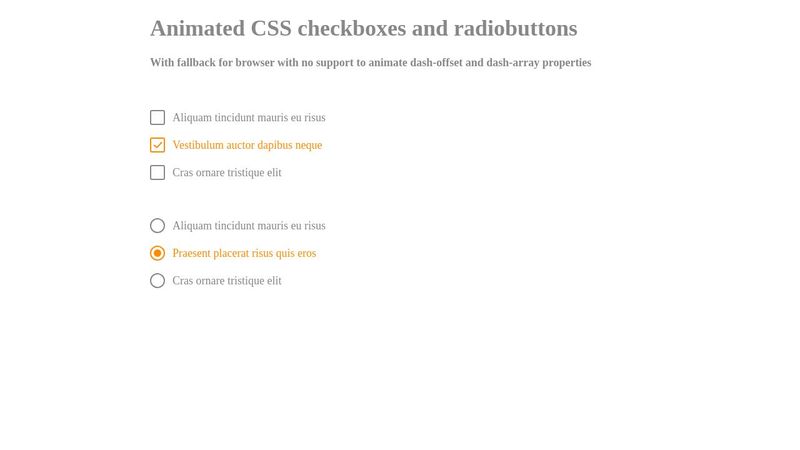 Animated CSS checkboxes