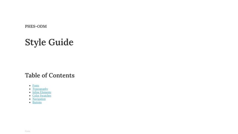 PHES-ODM | CSS Style Guide