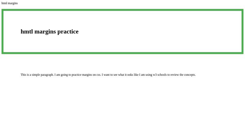 21st Nov html margins