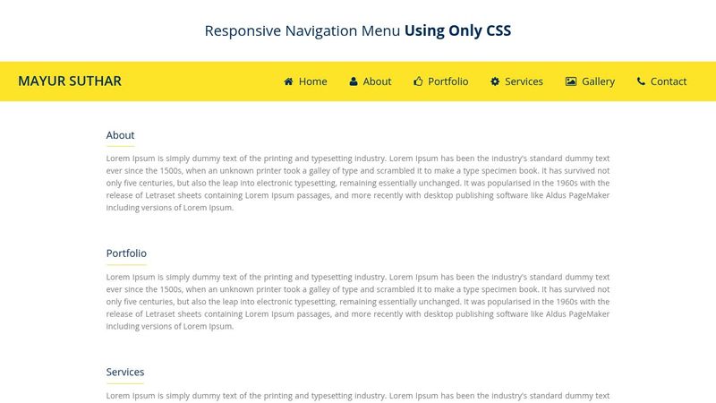 Responsive Navigation Menu Using Only CSS