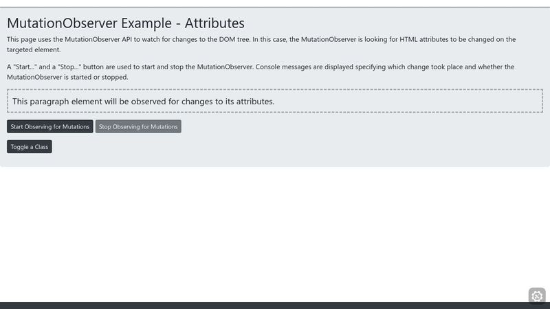 MutationObserver Example - Attributes