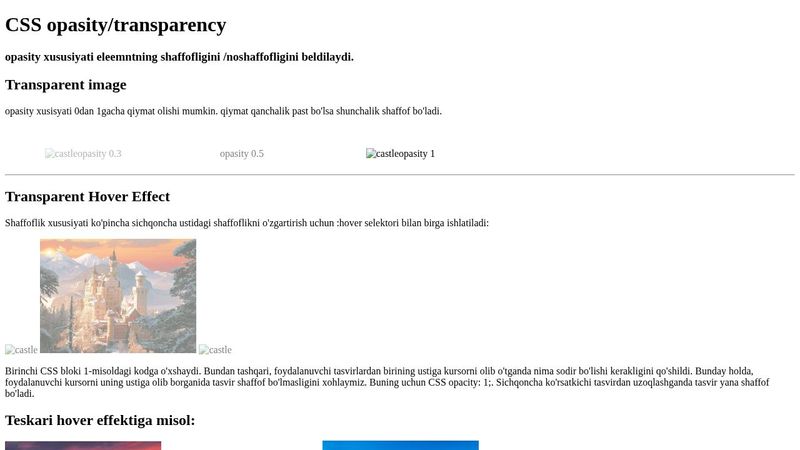 CSS opacity / transparency