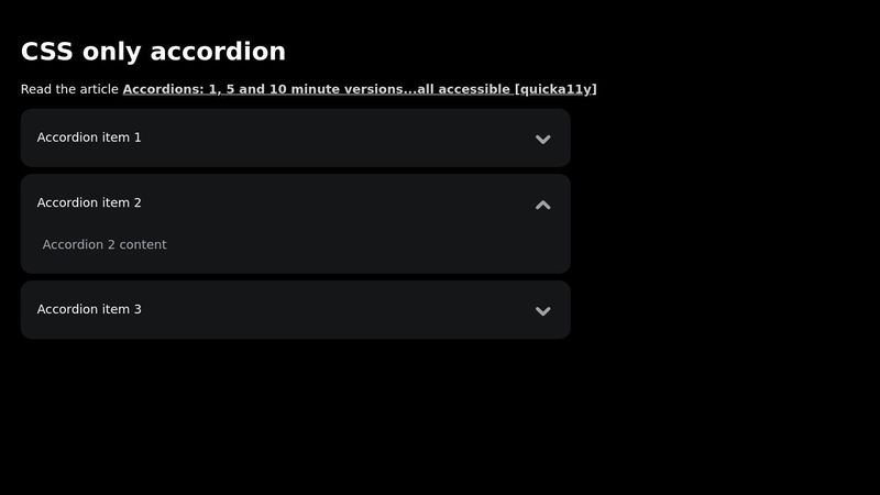 HTML + CSS accordion