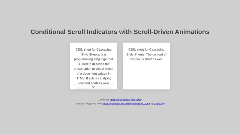 Conditional Revealing Scroll Indicators Scroll-Timeline