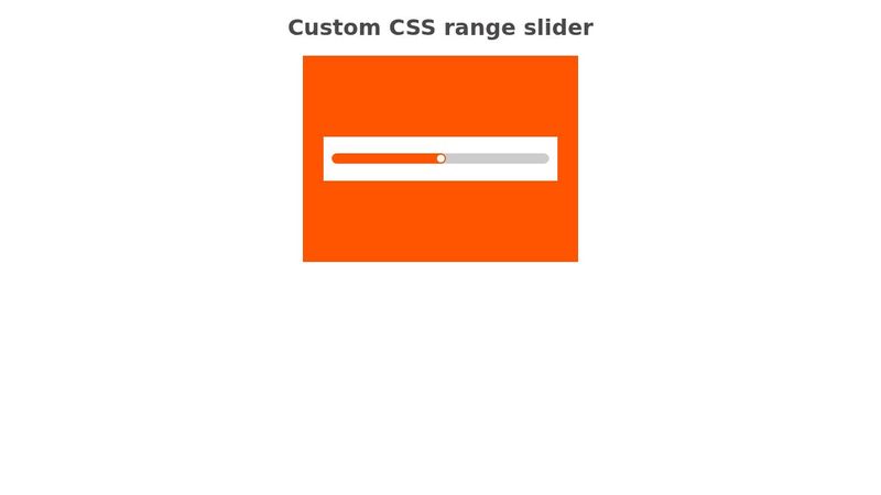 Custom input range: CSS