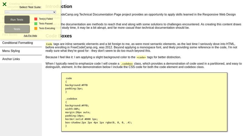 Responsive Web Design Projects - Build a Technical Documentation Page