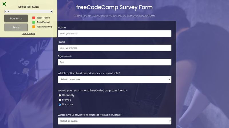 Free Code Camp Survey Form