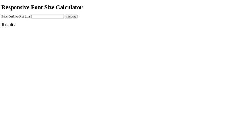 Responsive Font Size Calculator