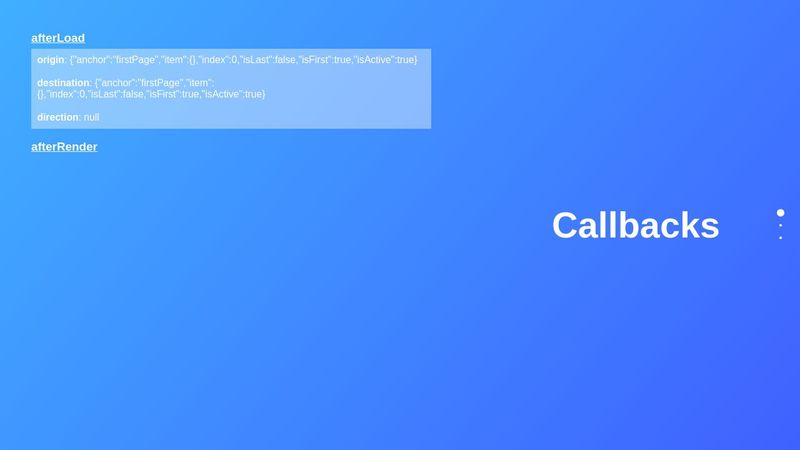 fullPage.js Callbacks - Demo